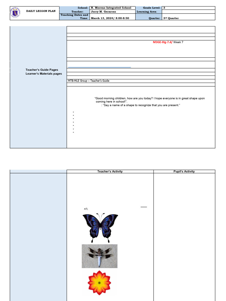 Math 3 DLP FINAL | PDF | Symmetry | Learning