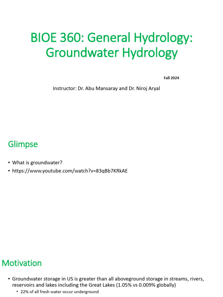 Groundwatr Lecture Notes | PDF | Groundwater | Aquifer