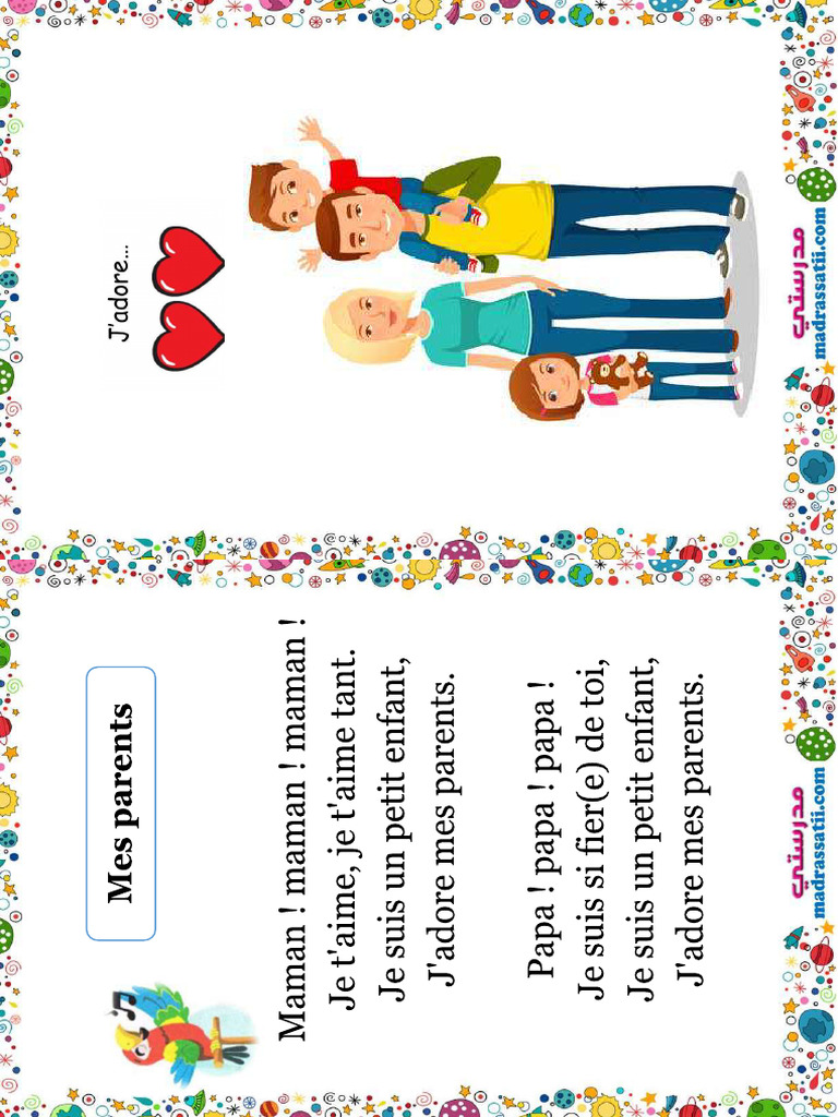 Chanson Mon Chant Mes Parents 3 Eme Annee Primaire Modele 4 | PDF
