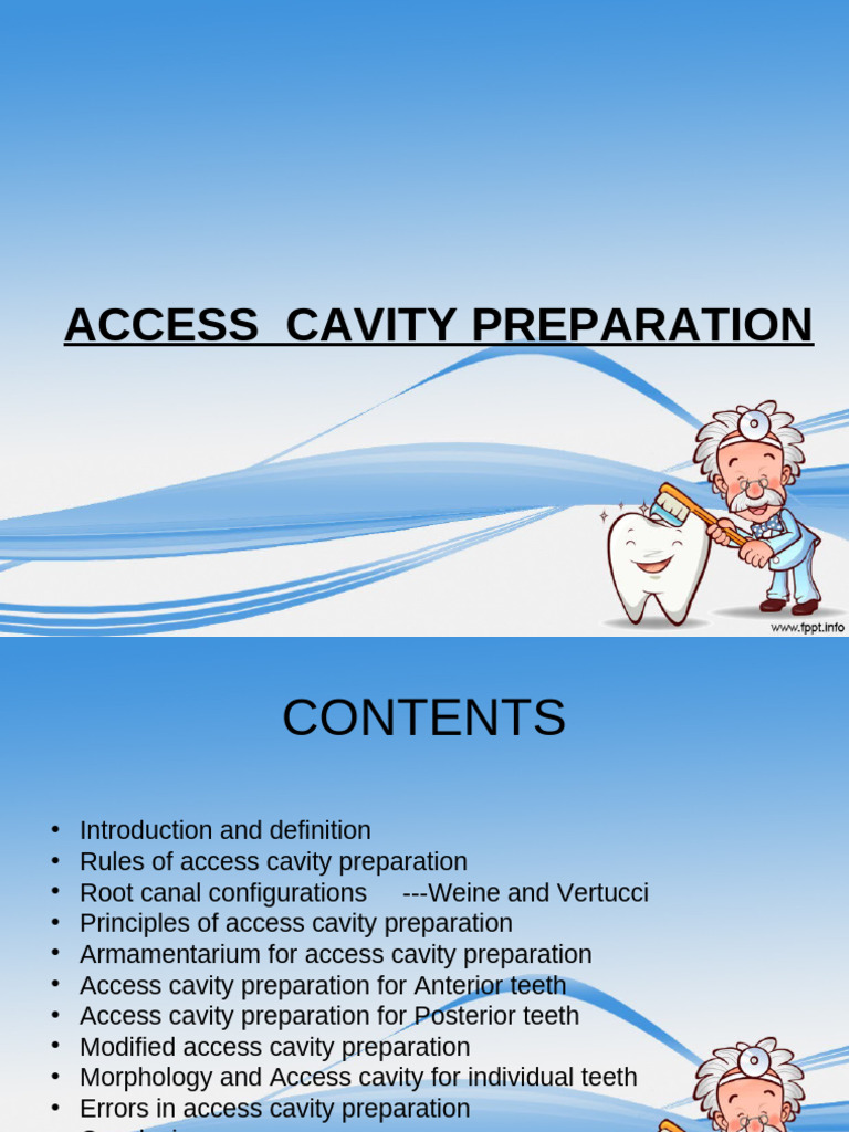 Access Cavity Preparation Guidelines | PDF | Dental Anatomy | Dentistry