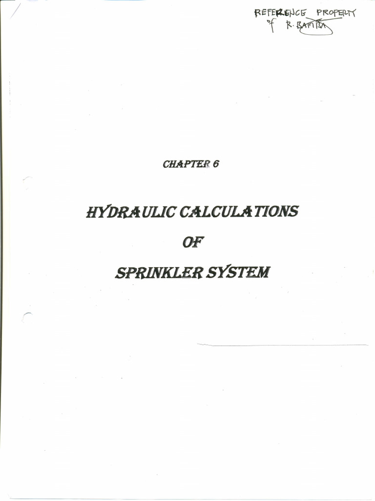 Hydraulic Calculation of Sprinkler System | PDF