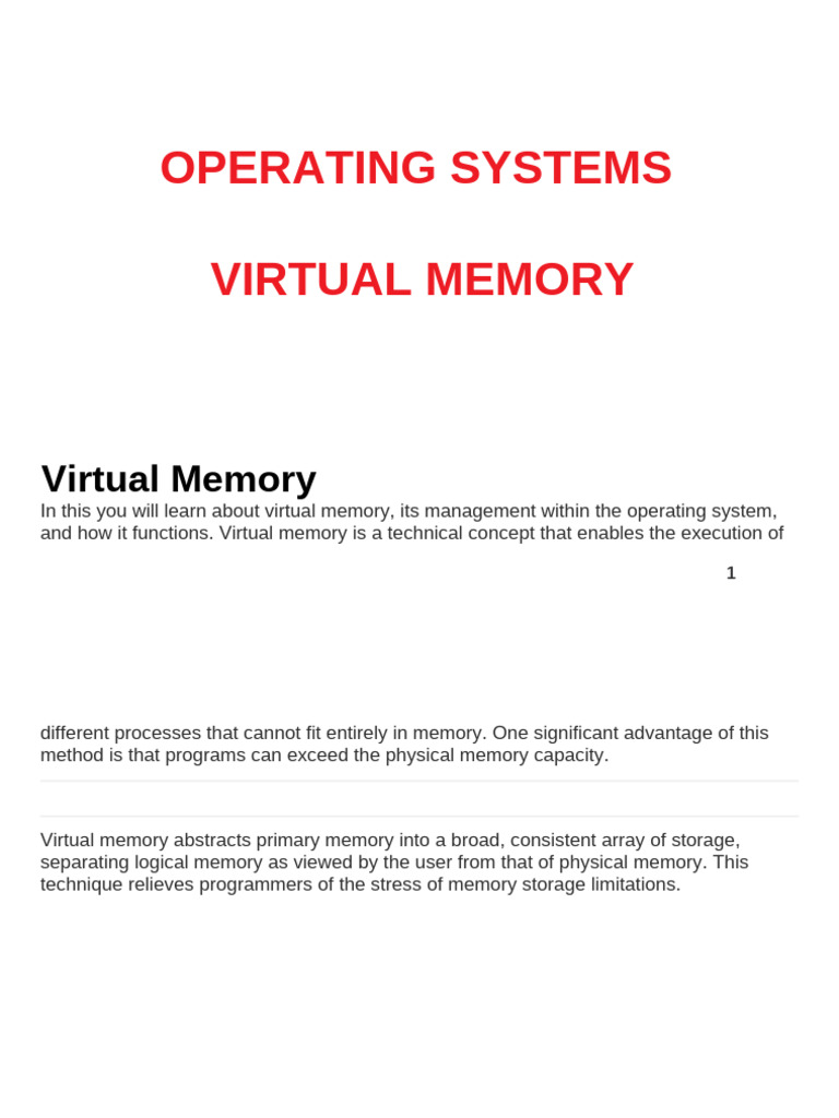 Understanding Virtual Memory Management | PDF | Computer Data Storage | Computing