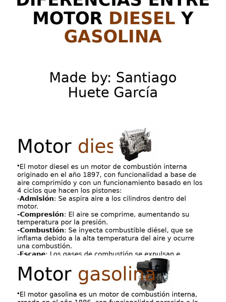 Diferencias Entre Motor Diesel y Gasolina | PDF | Motor diesel | Motor ... Diferencias Entre Motor Diesel y Gasolina | PDF | Motor diesel | Motor ...