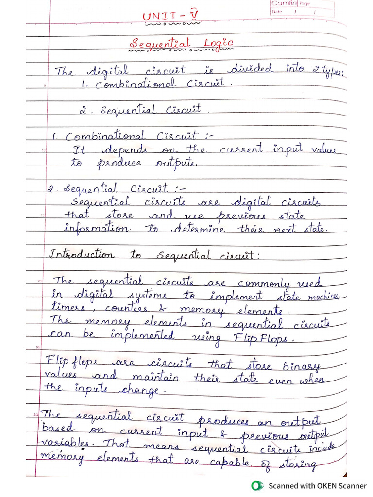 Unit-5 (Sequential Logic) | PDF