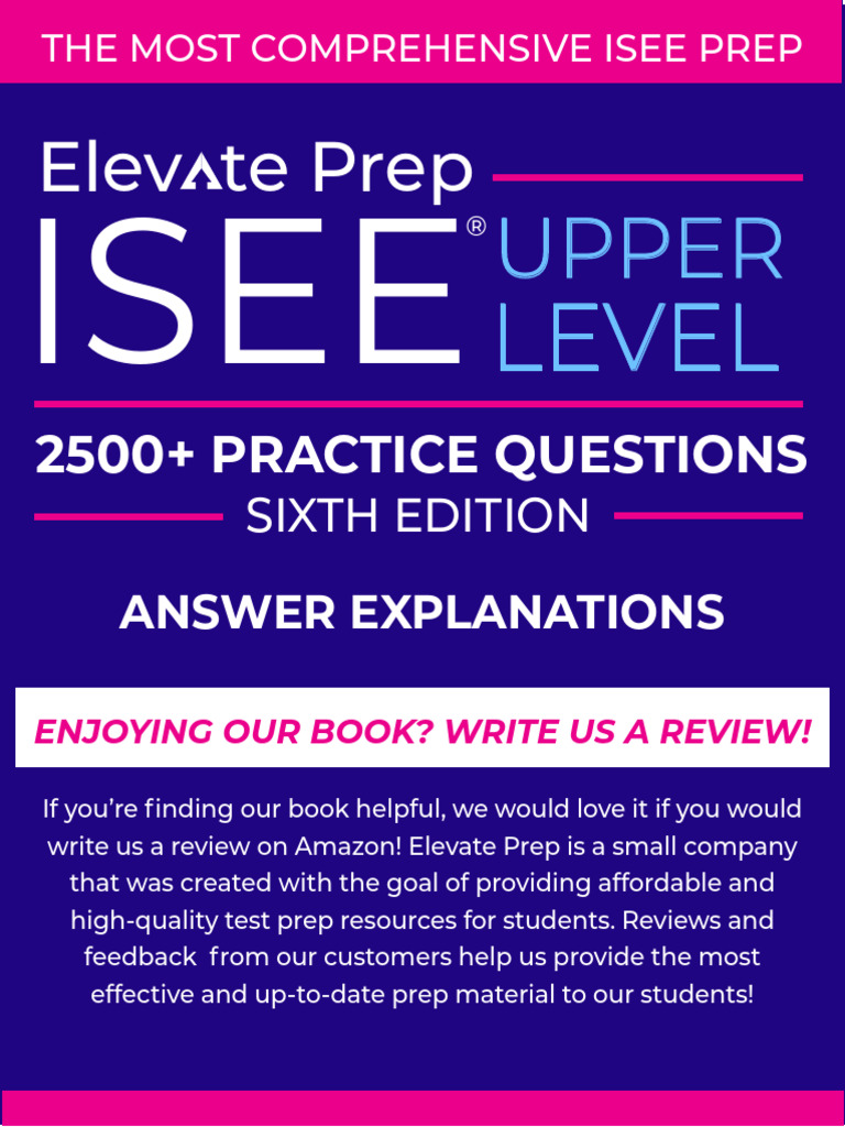 ISEE Upper Level 2500+ Practice Questions - Sixth Edition Answer Explanations | PDF | Area ...