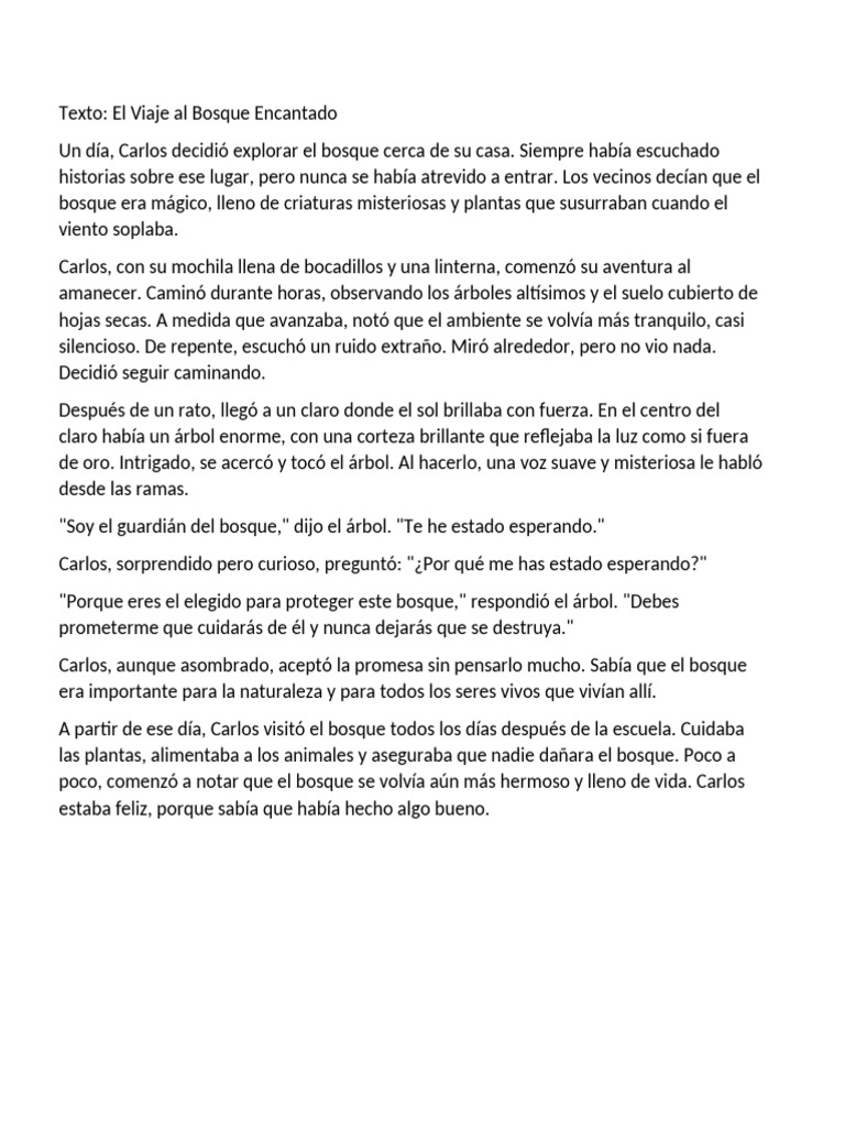 El Viaje Al Bosque Encantado | PDF | Arboles | Los bosques