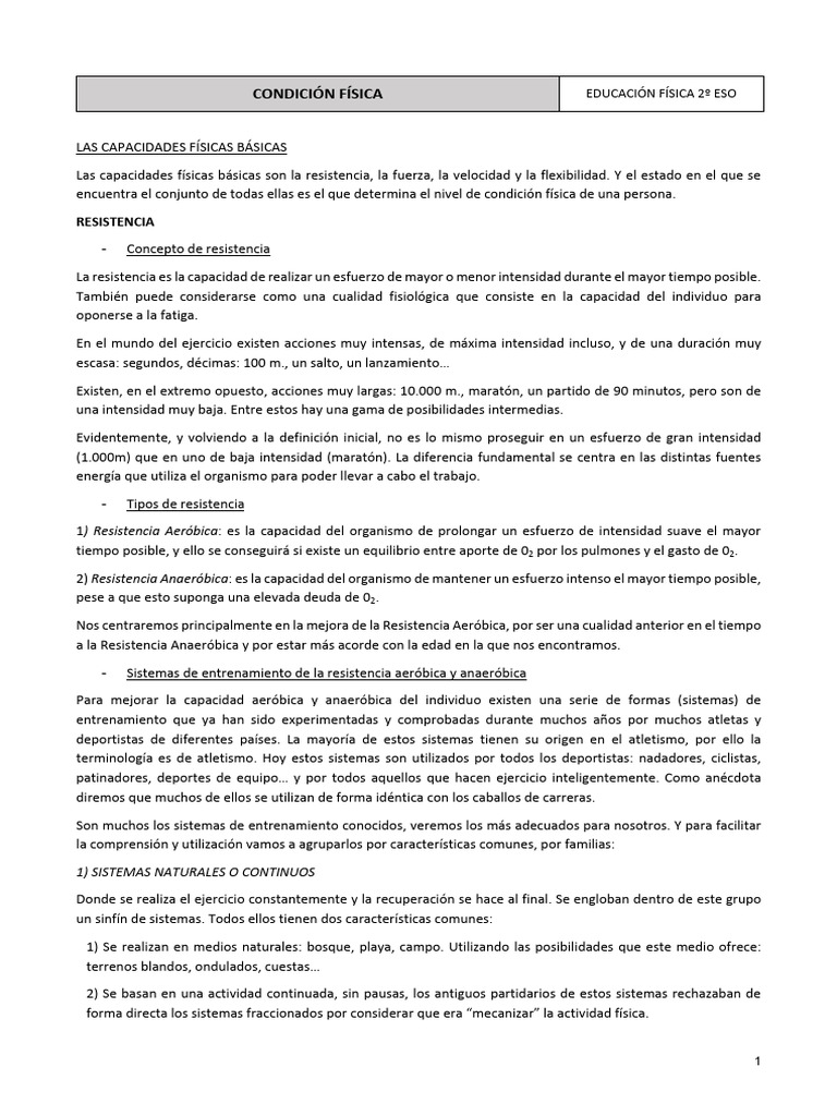 Condición física | PDF | Flexibilidad (anatomía) | Resistencia