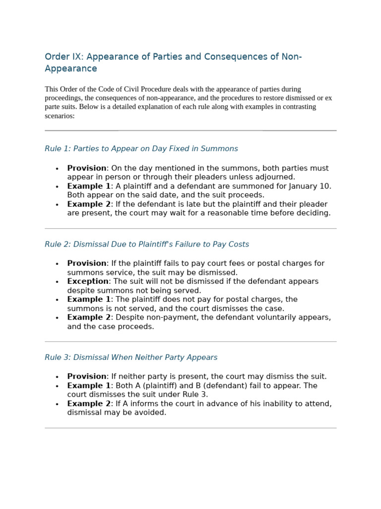 Order IX CPC | PDF | Lawsuit | Summons