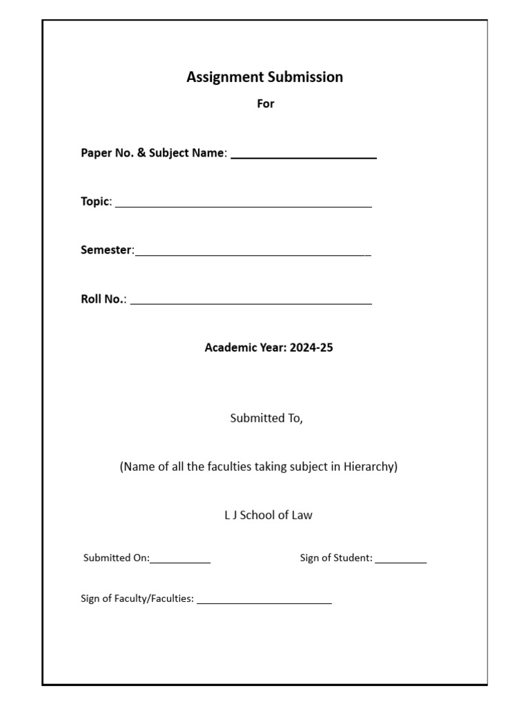 Assignment First Page | PDF