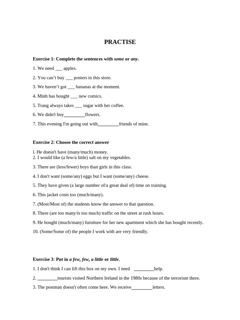 MODUL QUANTIFIERS EXERCISE | PDF