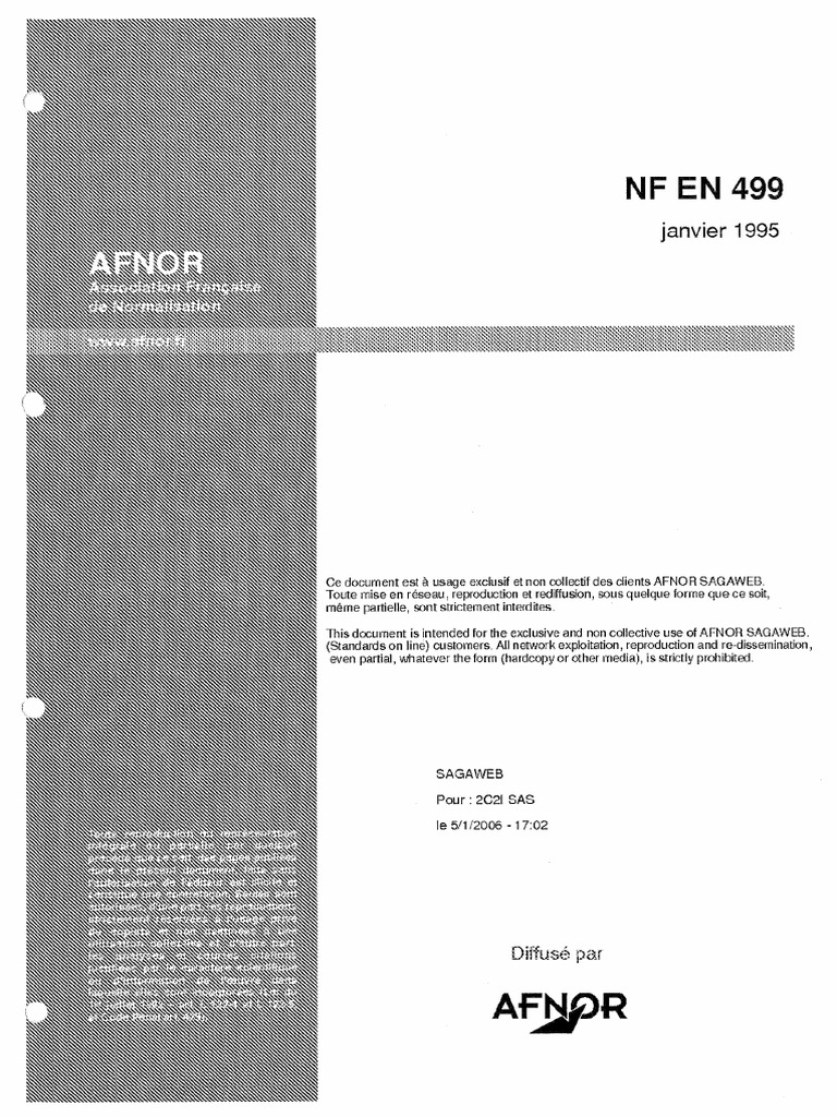 NF en 499-01-95 _ Electrodes Enrobées Pour Le Soudage Manuel | PDF