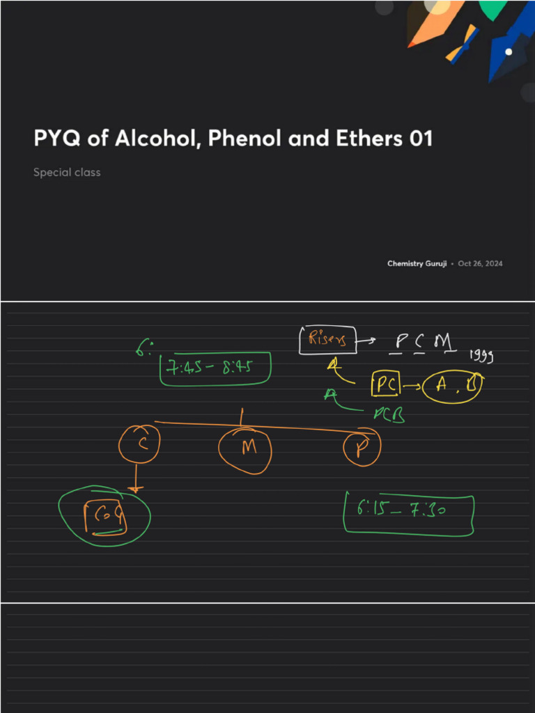 PYQ of Alcohol Phenol and Ethers 01 With Anno | PDF