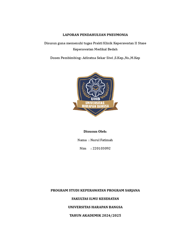 Lp Pneumonia Belum Rapih Dapus[1] (1) | PDF