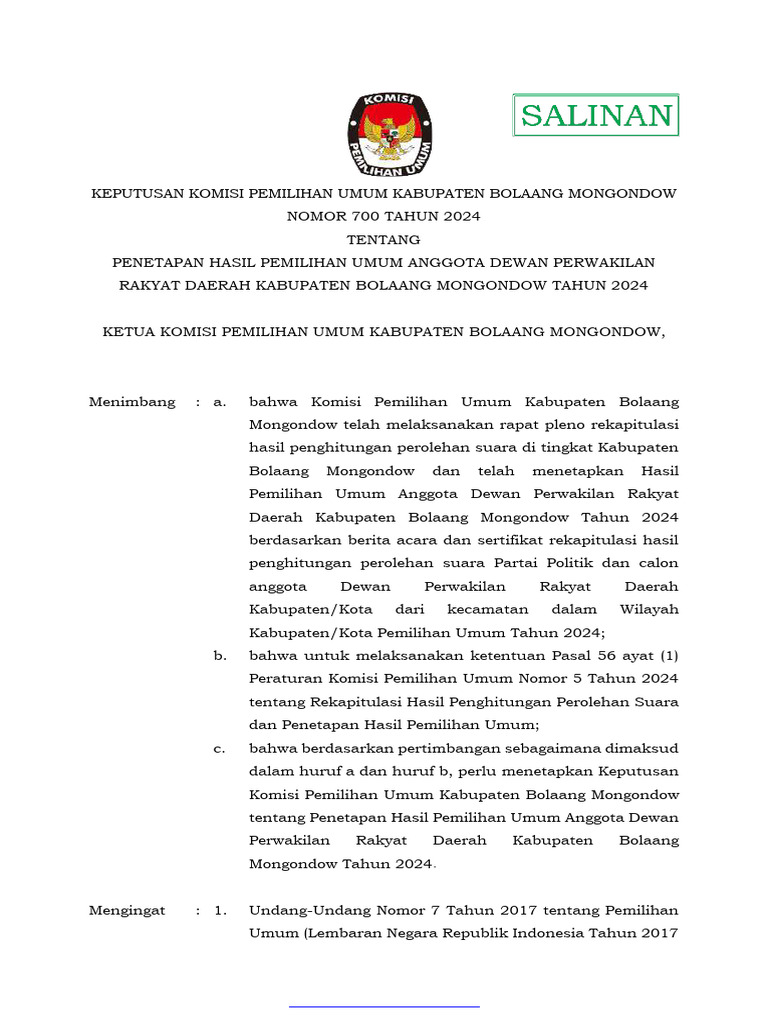 KPT 700 TAHUN 2024 | PDF