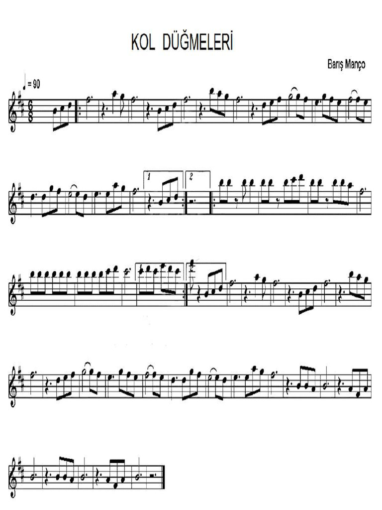 Kol - Dugmeleri Keman Nota | PDF