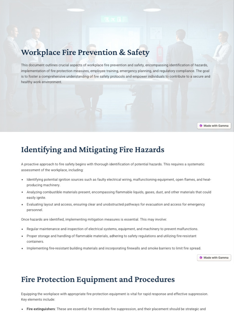 Workplace Fire Safety & Prevention Guide | PDF | Fire Safety | Firefighting