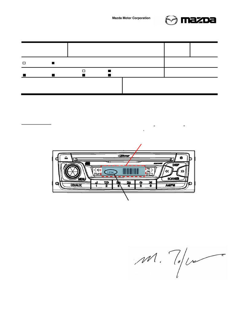 BT-50 Audio PIN Code Instructions | PDF | Land Vehicles | Car