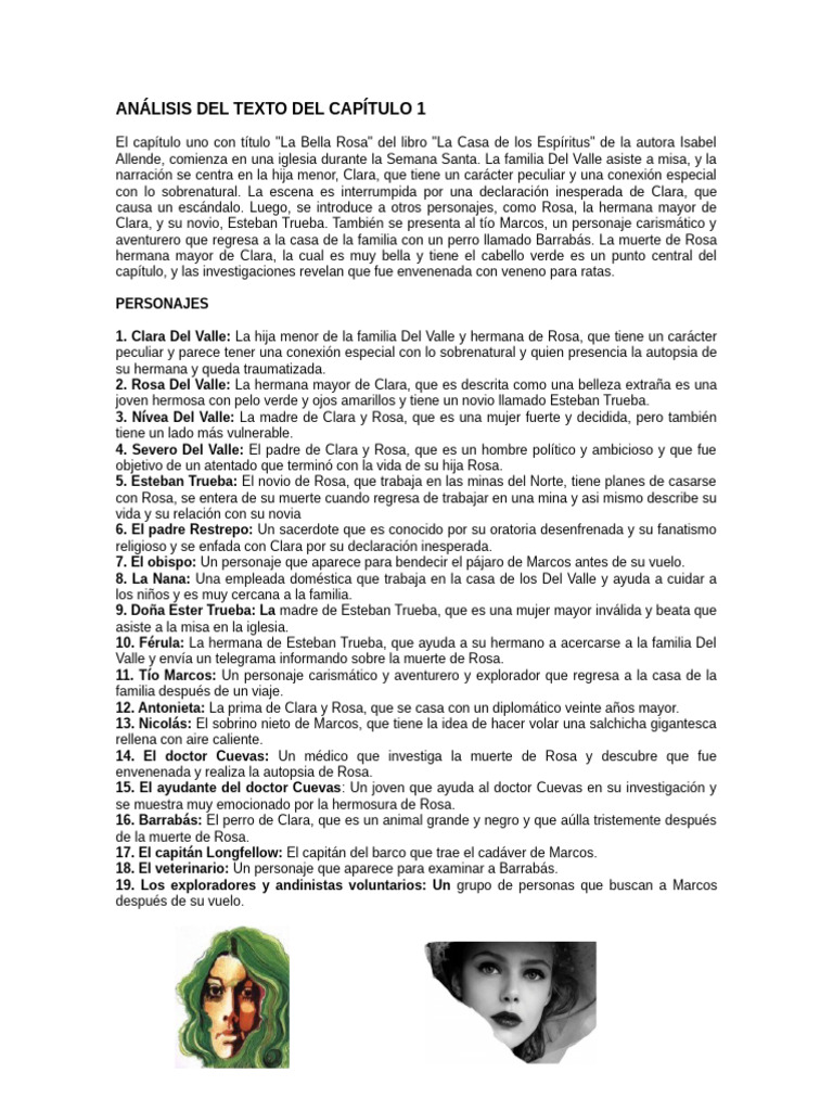 Analisis de Los Capitulos Del Libro La Casa de Los Espiritus | PDF