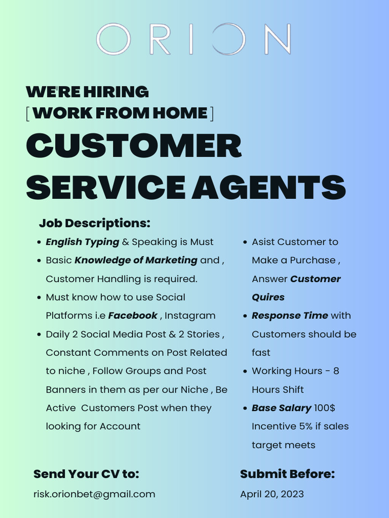 Orion Job Description | PDF