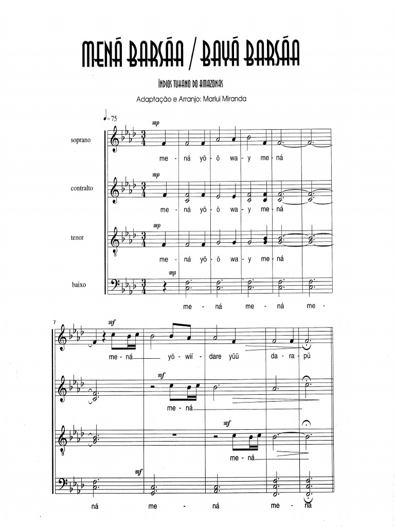 Mená Barsáa Bayá Barsáa (Marlui Miranda) | PDF