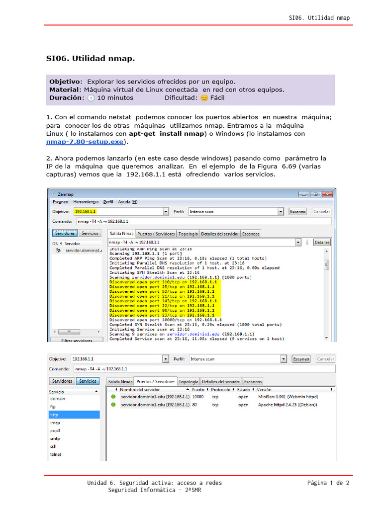 SI06 Utilidad Nmap | PDF