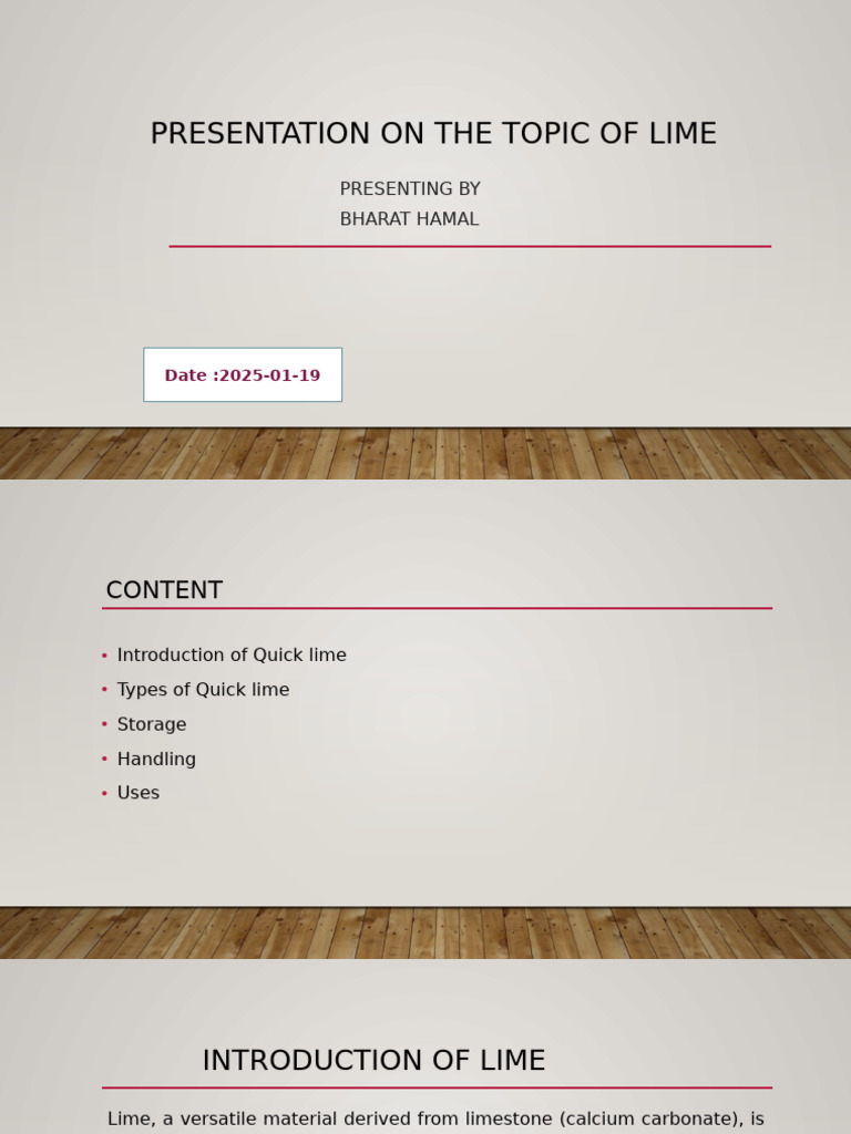 Presentation on the Topic of Lime | PDF | Lime (Material) | Materials