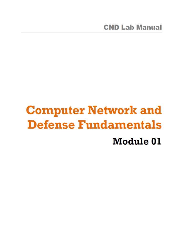 CND Labs Module 01 Computer Network and Defense Fundamentals | PDF