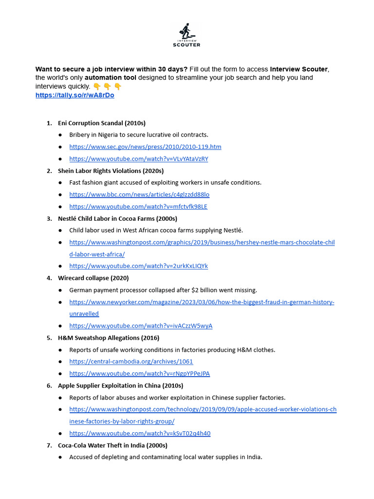 Finance Rabbit Hole - Interview Scouter | PDF | Sweatshop