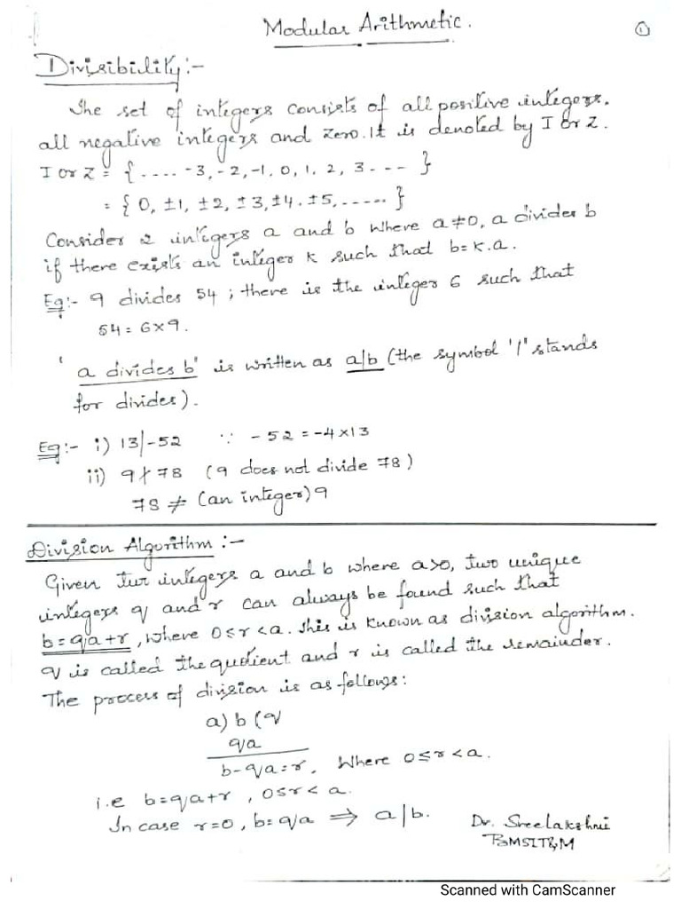 Module 4 Modular Arithmetic 1302 Bmats101 19-11-2024 | PDF