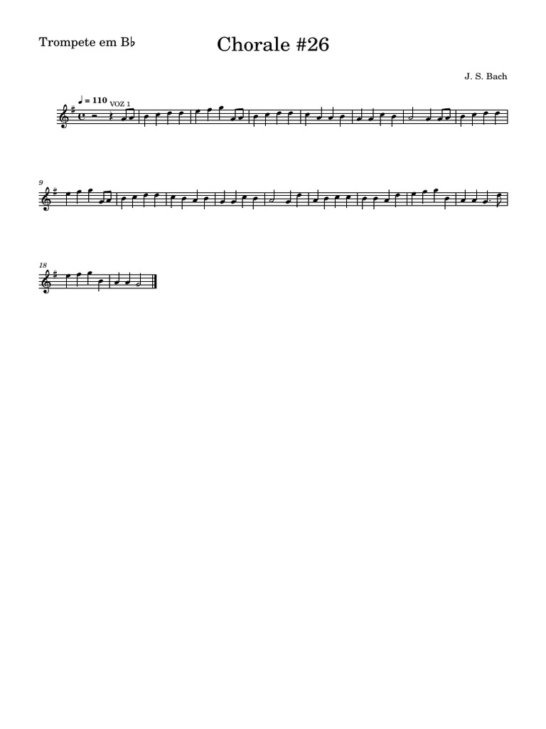 CHORALE #26-Trompete Em Bb | PDF