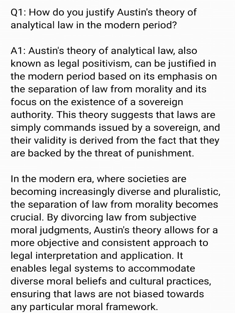 Justify Austin's Theory of Analytical Law in The M - 231201 - 212927 | PDF