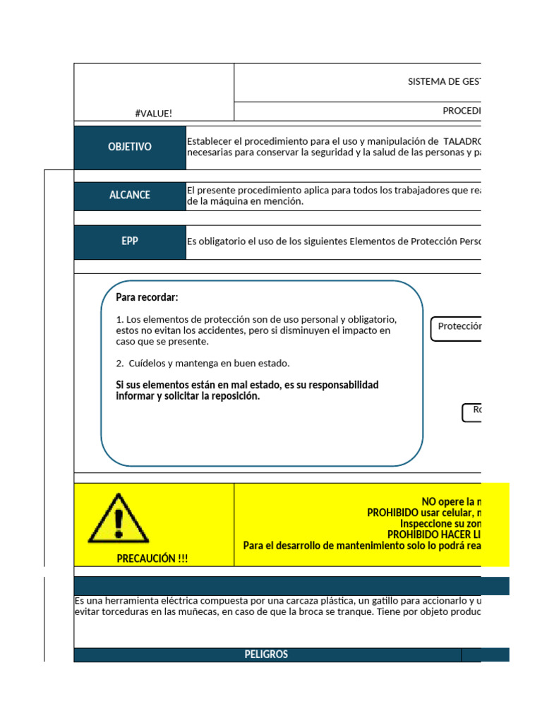Sst-prc-026 Manejo Seguro de Taladro | PDF | Perforar | Perforación