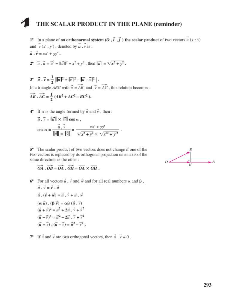 Scalar Product Explanation Pdf Euclidean Vector Mathematical Concepts