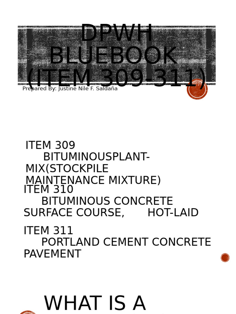 DPWH BLUEBOOK Item 309-311 | PDF | Concrete | Cement