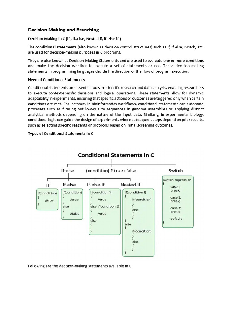 Decision making and branching | PDF | Control Flow | Computer Programming