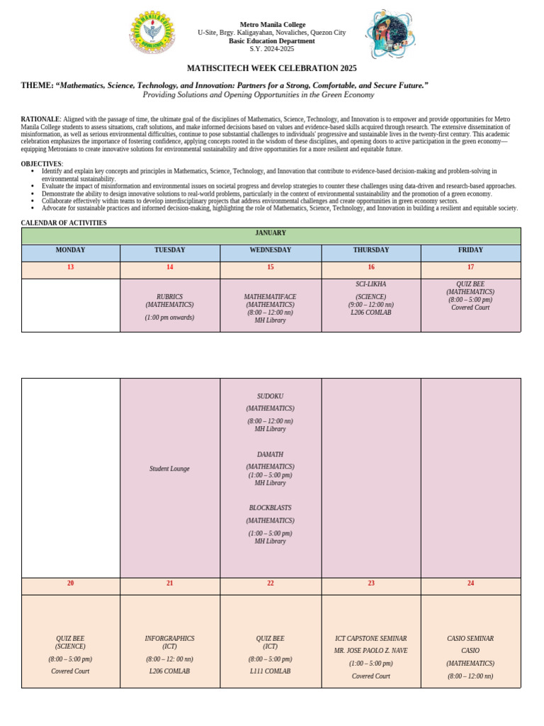 MathSciTech Week 2025 Overview | PDF | Sustainability | Innovation