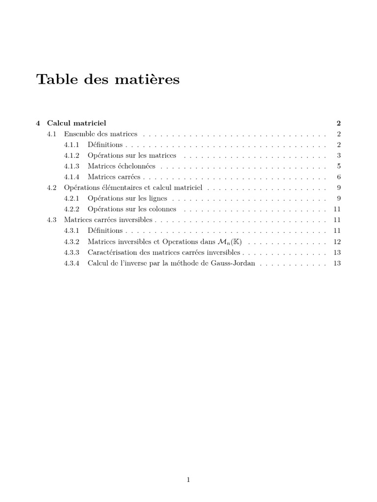 Matrices : lignes et colonnes | PDF | Matrice (Mathématiques ...