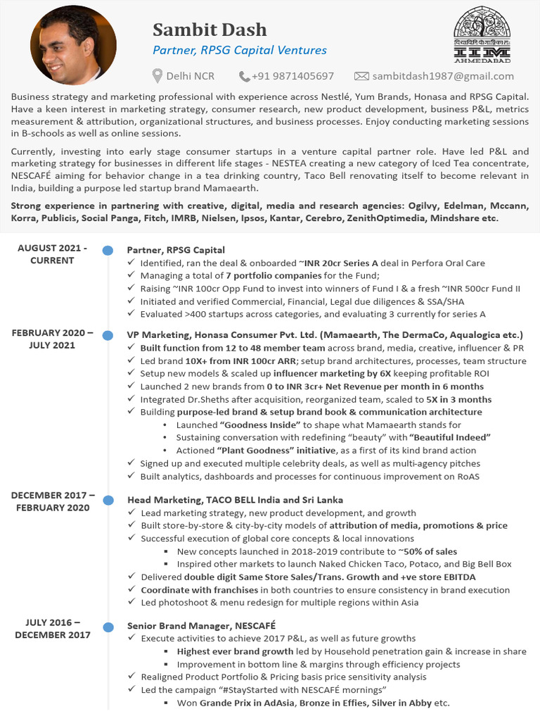 iimjobs_Sambit_Dash | PDF | Brand | Business