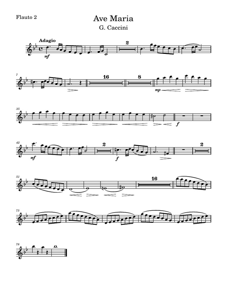 Ave Maria Caccini Flauto 2 | PDF