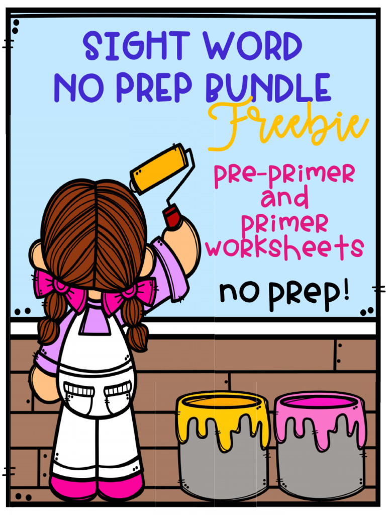 Sight Word No Prep Bundle: Freebie | PDF