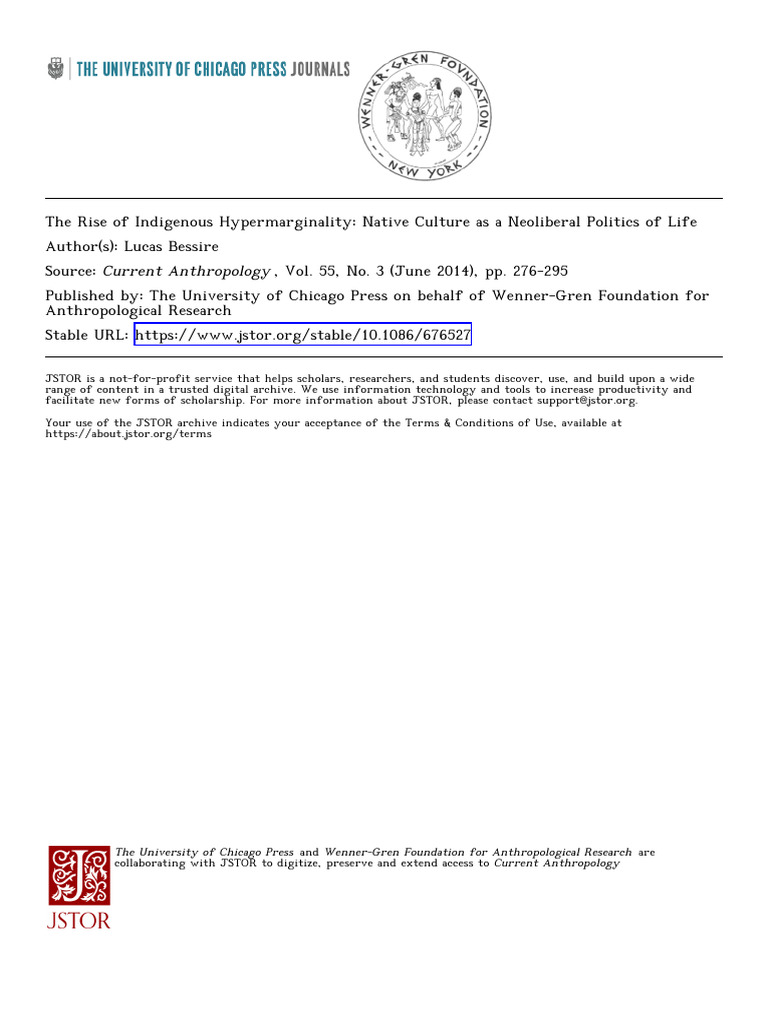8.bessire RiseIndigenousHypermarginality 2014 | PDF | Violence