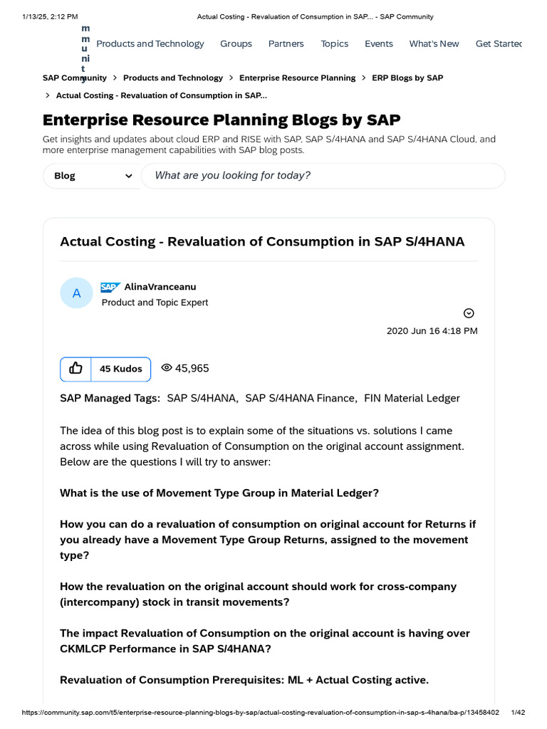 Revaluation of Consumption in SAP 601 | PDF | Valuation (Finance ...