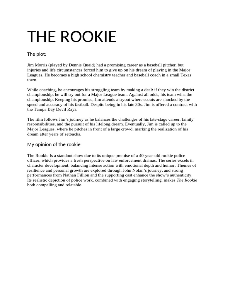 The Rookie | PDF
