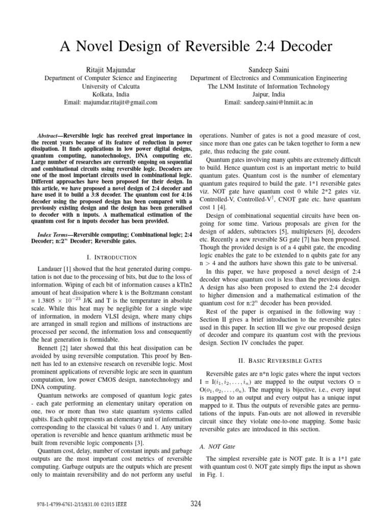A_novel_design_of_reversible_24_decoder | PDF | Logic Gate | Electronics