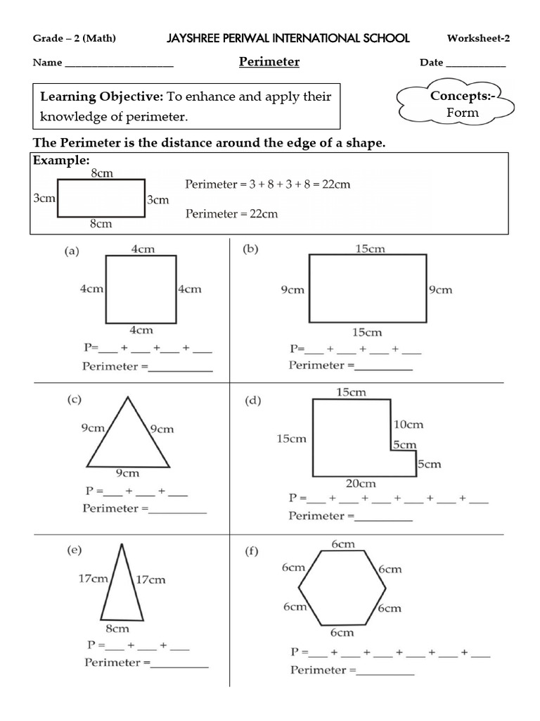 Grade 2 Math: Perimeter Worksheet | PDF