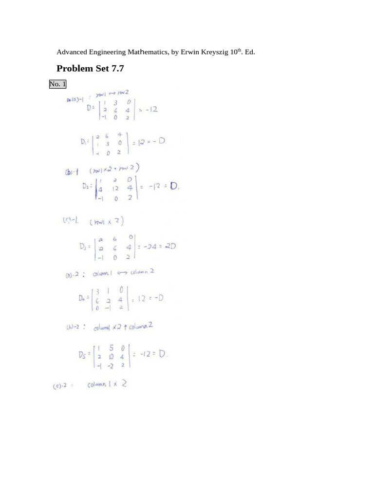 Advanced Engineering Math Problems | PDF