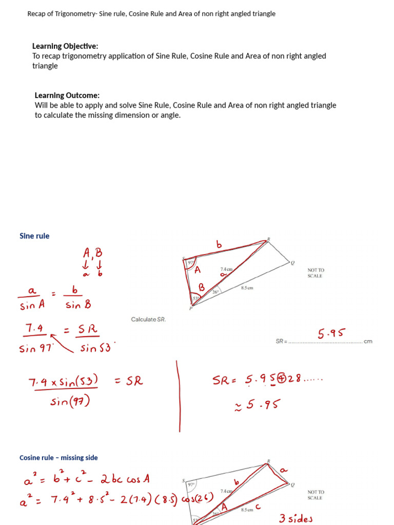 Recap of Trigonometry- | PDF | Trigonometry | Triangle