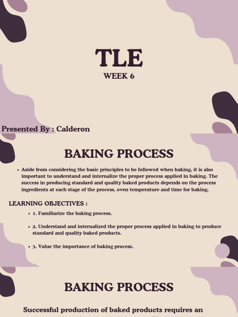 Tle PPT Week 6 - 9 Apollo | PDF | Dough | Baking