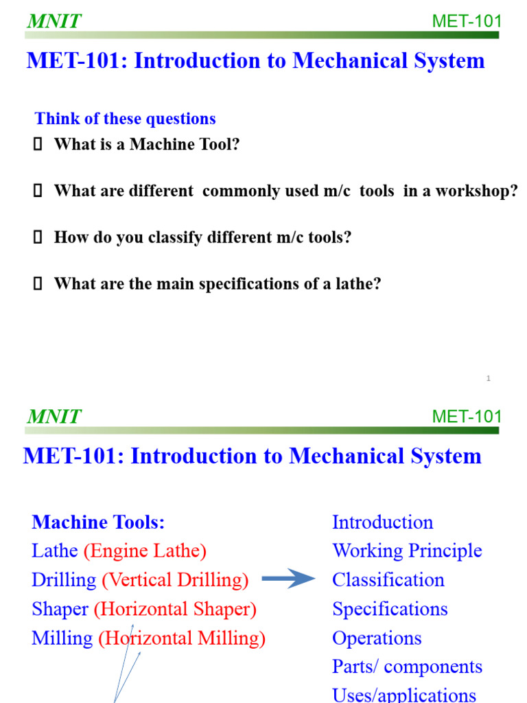 1 Machine Tools - Lathe & Drilling | PDF | Drill | Drilling