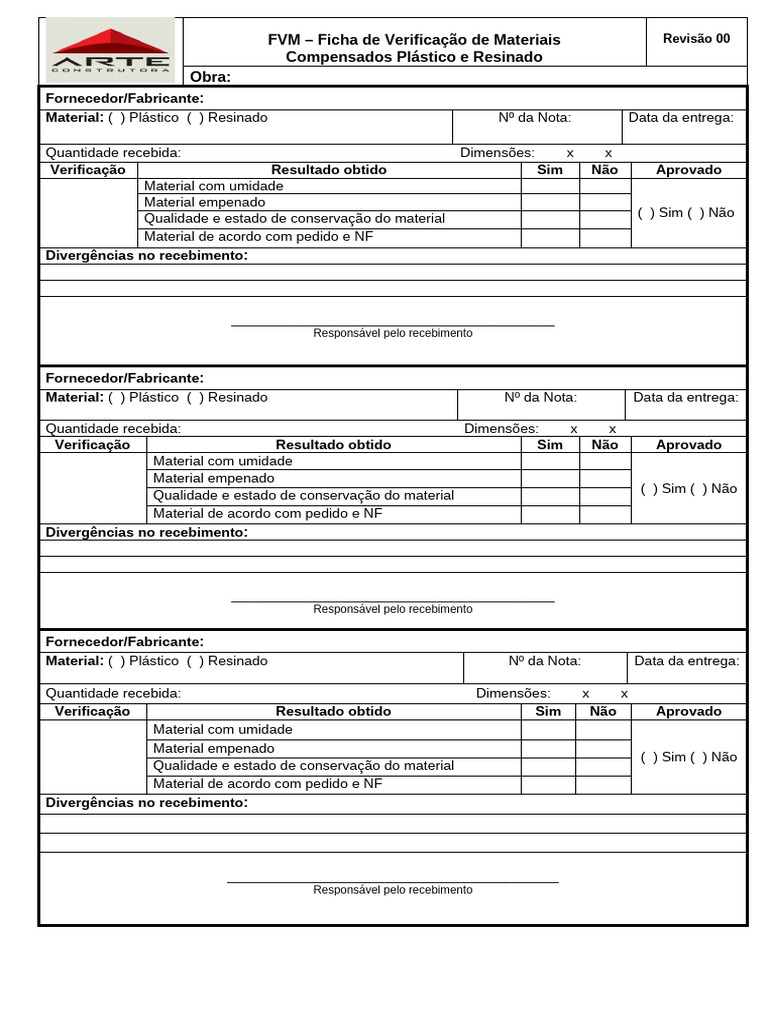 FVM - Compensados Plástico e Resinado Revisão 00 | PDF